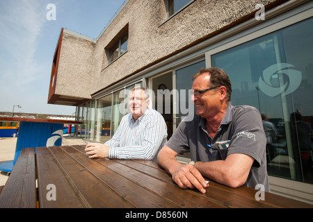 Amsterdam Holland Netherlands. A floating office building on a pontoon ...