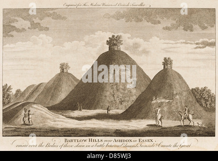 Roman tumuli cemetery burial mounds at the Bartlow Hills Essex ...