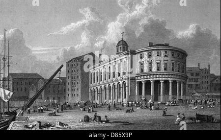 NEWCASTLE UPON TYNE: Guildhall Exchange, antique print 1830 Stock Photo ...