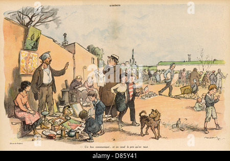 Cartoon, French wartime scenes, WW1 Stock Photo - Alamy