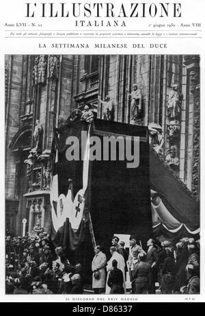 1930 's , ITALY : The italian fascist dictator BENITO MUSSOLINI ride a ...