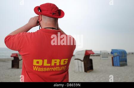 DLRG German Lifeguard Association at the beach of Prerow, Fishland ...