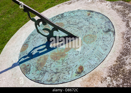 A sundial in the gardens of the Gibside Hall Estate in Northumberland ...