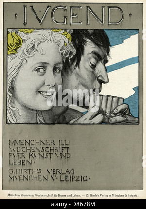 Front cover of Jugend magazine, Art Nouveau, 1896, 19th Century, Woman ...