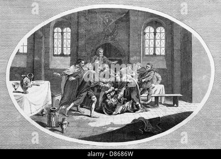 Murder of King Edmund I of England by Leofa, an exiled thief, while ...