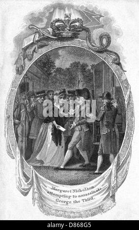 Margaret Nicholson Attempts To Assassinate The King Stock Photo - Alamy