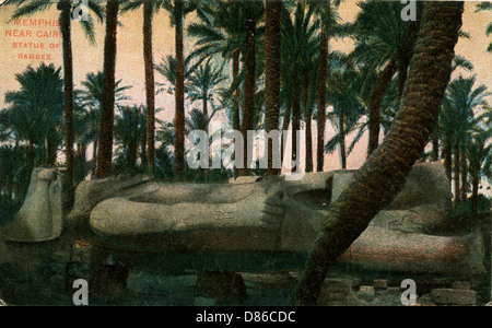 Fallen statue of Ramses II - Memphis, Lower Egypt Stock Photo - Alamy