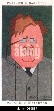 Gilbert Keith Chesterton - caricature of the English writer by G. Kohen ...