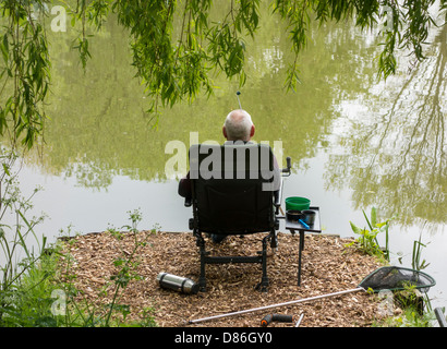 Fishing at Charlton`s Pond, Billingham, England. UK Stock Photo - Alamy