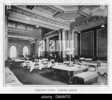 Interior of the coffee room at the Carlton Club, St James's, London ...