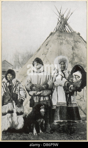 Samoyedic family in Siberia Stock Photo - Alamy