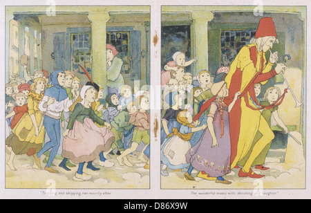 Pied Piper leading away children of German town of Hamelin ...