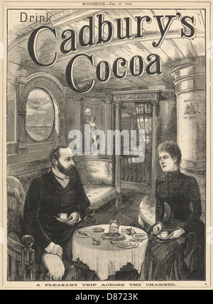 Victorian advert for Cadbury's Cocoa, 1880s, 19th Century Stock Photo ...