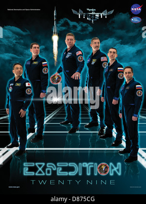 A promotional poster showcasing the crew of Expedition 1, the first ...