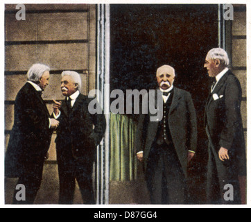 The "Big Four" world leaders at World War I Peace Conference in Paris ...