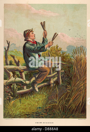 BOY SCARING CROWS Stock Photo - Alamy