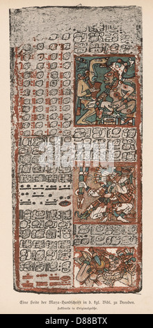 Mayan manuscript (known as the Dresden Codex). gods and demons are ...