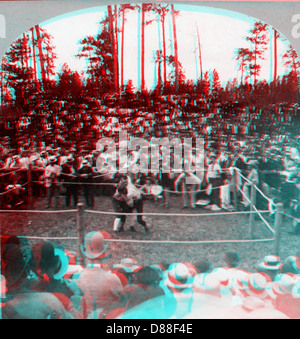 Sullivan - Kilrain stereocard 1 anaglyph Stock Photo - Alamy