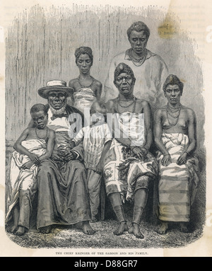 chief kringer family Gaboon Gabon Gabonese Africa African extended wife ...