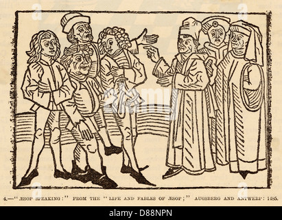 AESOP Greek writer of fables as depicted by an antique bust at the ...