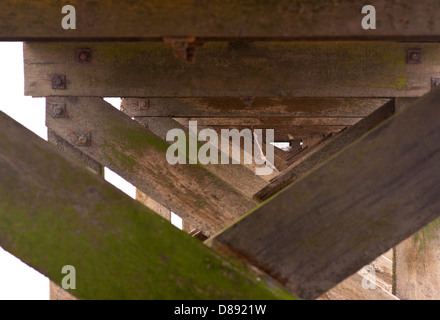 Underneath Wooden Jetty Structure With Wooden Beams And Supports Stock ...