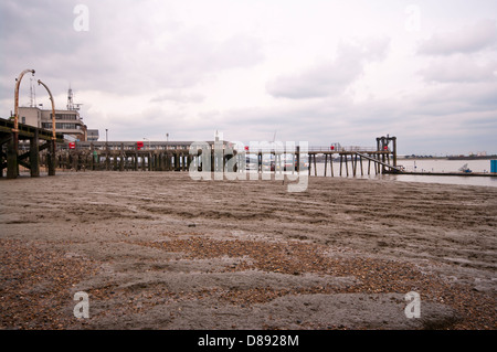 The Royal Terrace Pier and Thames Riverfront Gravesend Kent UK Stock ...