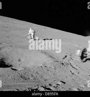 A large lunar boulder on the surface of the Moon. The boulder, captured ...