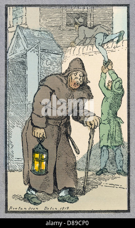 A night watchman on his rounds. At the time, the night watchmen were ...