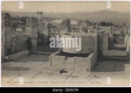 Algeria, Timgad, in the Aures Mountains of Algeria: aerial view of the ...