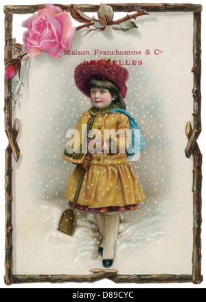 Girl with Spade - circa 1880 Stock Photo - Alamy