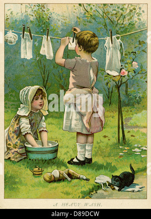 Children Wash Clothes Stock Photo - Alamy