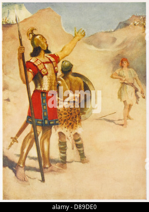 David slays Goliath. From the Old Testament, Book of Samuel. After ...