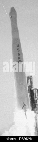 The Thor Able Star rocket launched on March 11, 1965, carrying the NSS ...