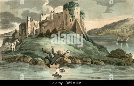 Dr Syntax tumbling into the water Stock Photo - Alamy