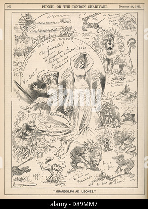 Cartoon, Grandolph Ad Leones (Spencer Churchill Stock Photo - Alamy