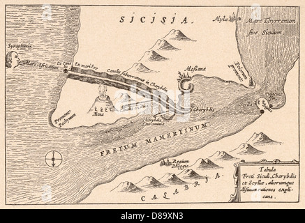 Scylla Charybdis Map Stock Photo - Alamy