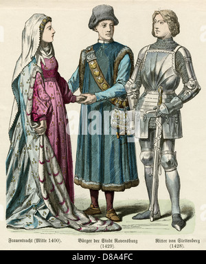 German Costume Early 15th century Stock Photo - Alamy