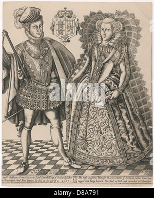 MARY QUEEN OF SCOTS with her husband Henry Stuart Lord Darnley as ...