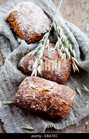 The texture of the crust of bread. Tasty fresh bread, close up. Macro ...