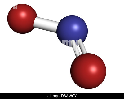 Nitrogen dioxide (NO2, NOx) toxic gas and air pollutant, molecular ...