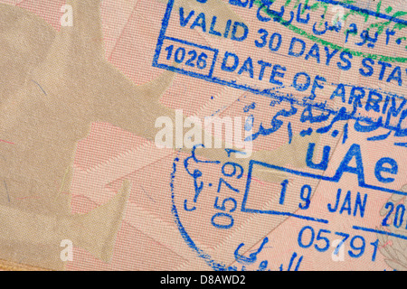 Entry and Exit passport stamps United Arab Emirates in a Canadian ...