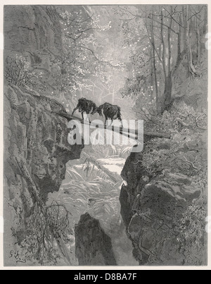 The Two Goats - fable by La Fontaine (Les Deux Chèvres). After ...