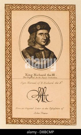 Portrait and signature of King Richard III of England, 1452 - 1485 ...