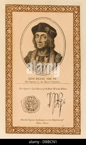 Portrait and autograph of King Henry V of England, 1387 - 1422 Stock ...