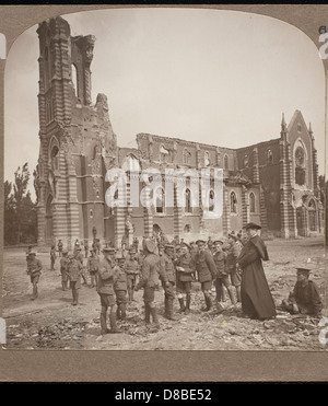 WW1 World War I - Shell damage in roof of Amiens Cathedral Stock Photo ...