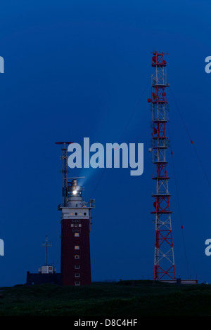 Helgoland lighthouse at night Stock Photo - Alamy