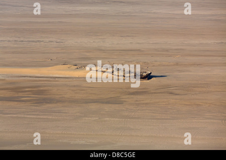 Namibia, Namib Desert, ship wreck Eduard Bohlen, aerial view Stock ...