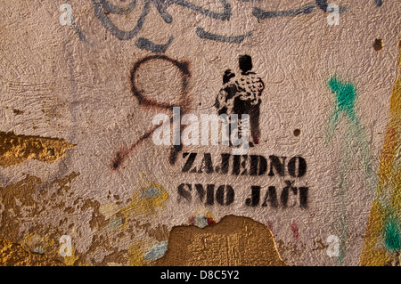 Graffiti in Mostar saying Zajedno Smo Jaci meaning Together We Are ...