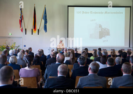 Parow, Germany. 24th May 2013. German Chancellor Angela Merkal is ...