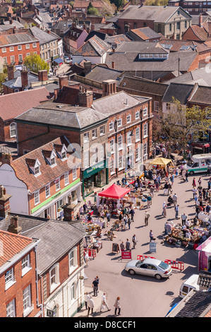 A view of Beccles from the top of the church tower in Beccles , Suffolk ...